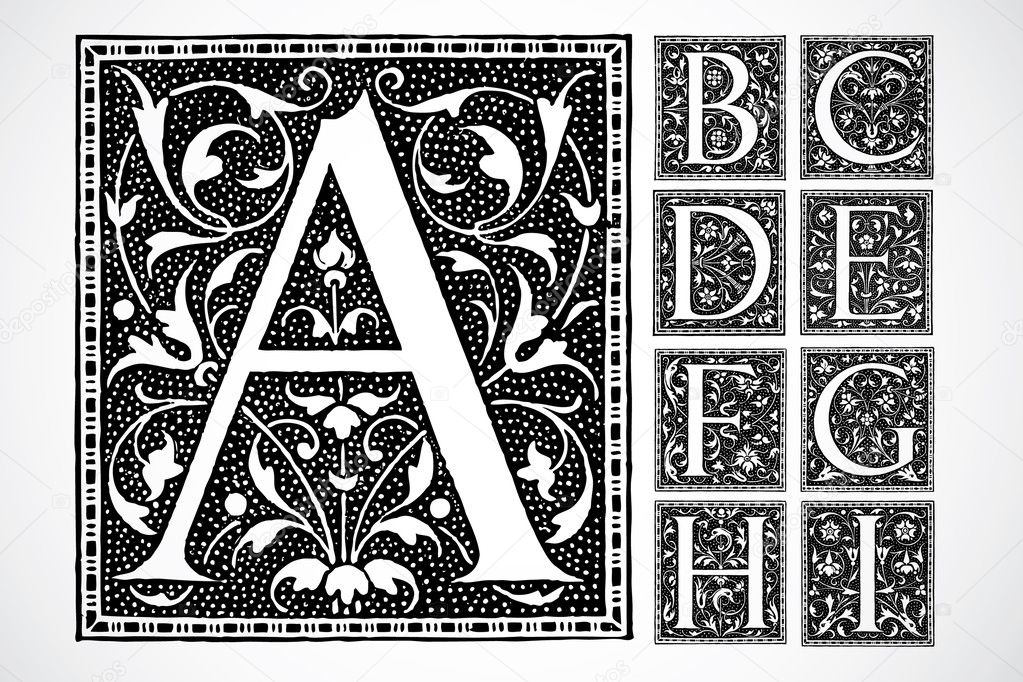 Ornate Alphabet A-I — Stock Photo © createfirst #3526960