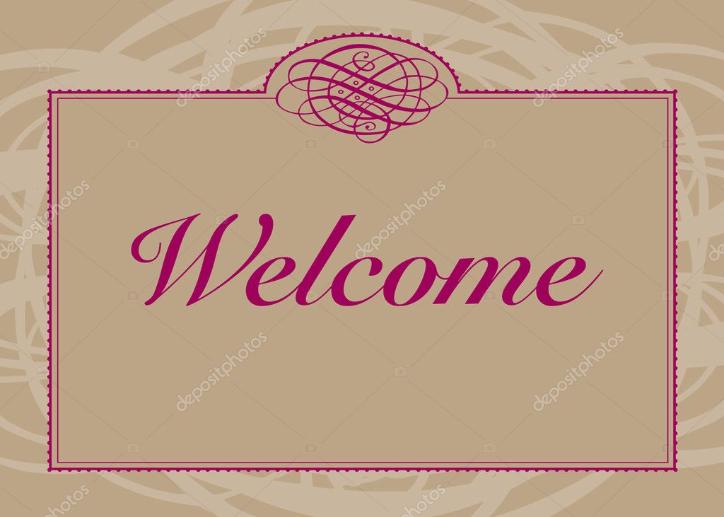 Vector Brown Welcome Frame — Stock Photo © createfirst #3617436