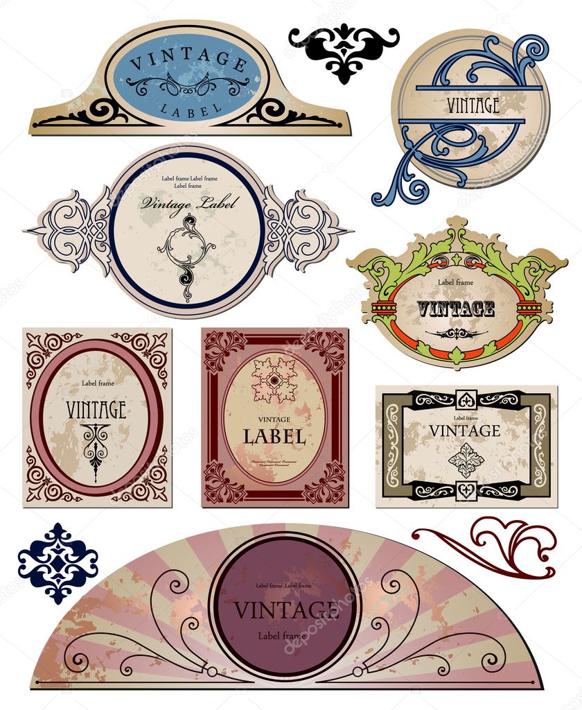 Set vintage bright labels for your design. Vector — Stock Vector ...