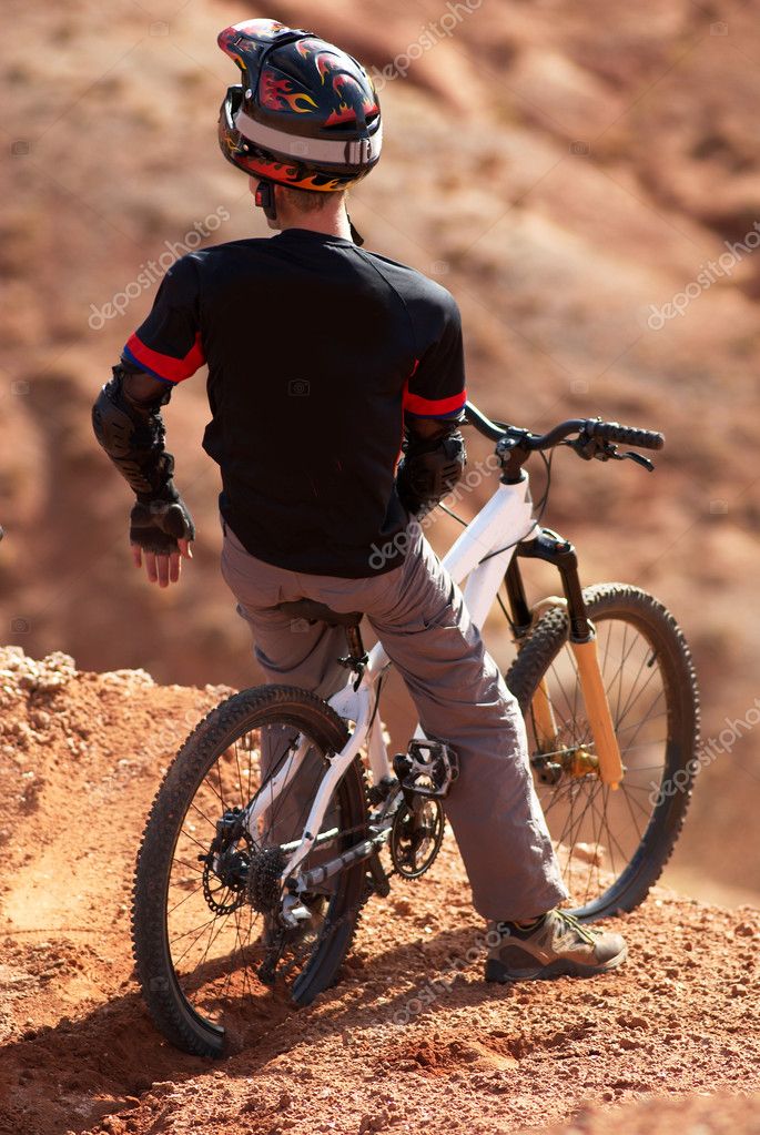 Extreme biker on breakaway — Stock Photo © Petrichuk #2697379