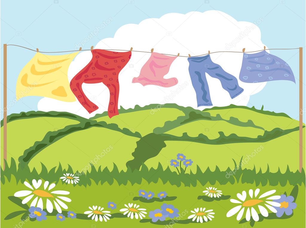 Washing line Stock Vector Image by ©emjaysmith #2773552