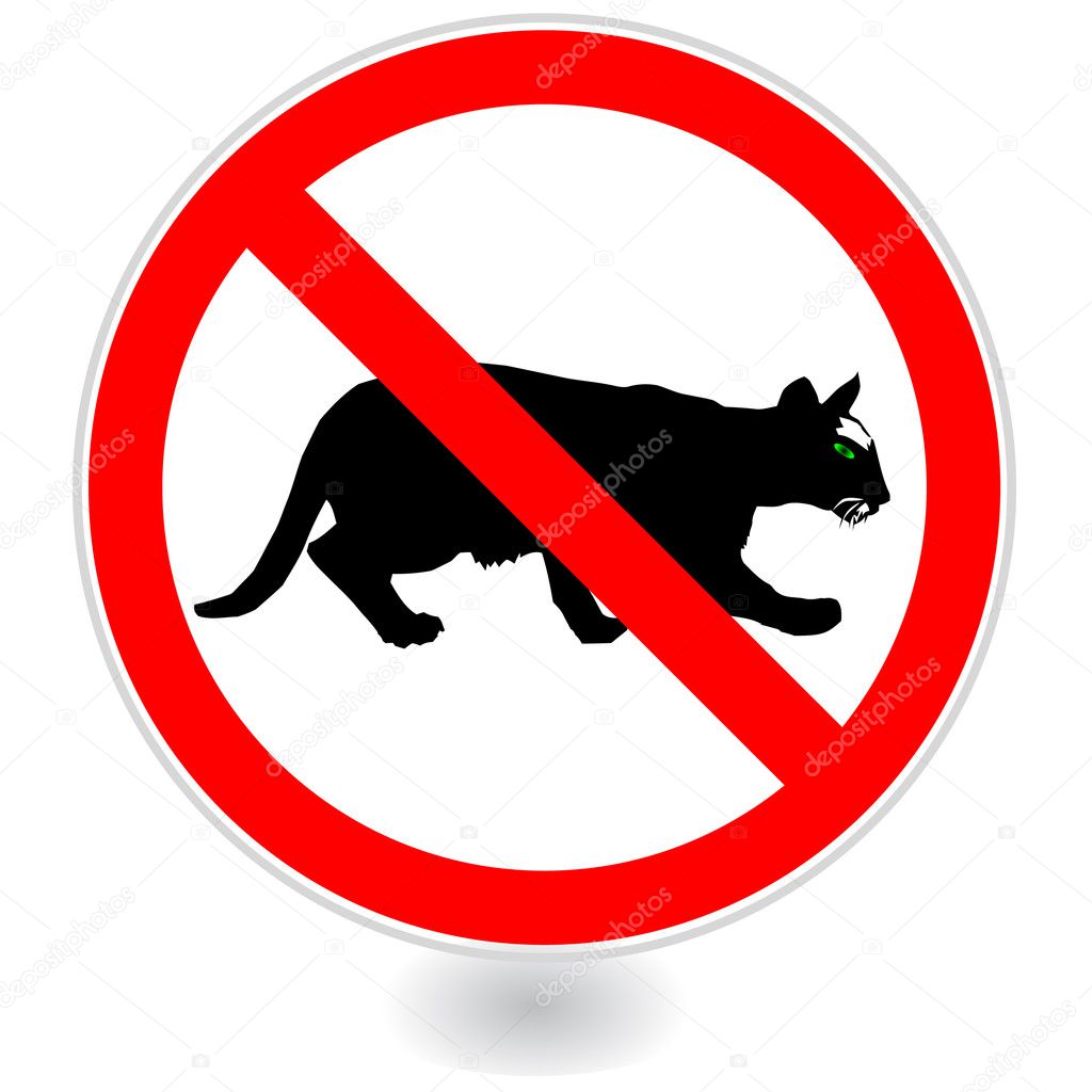 Sign,NO cats — Stock Vector © aratum #3015852