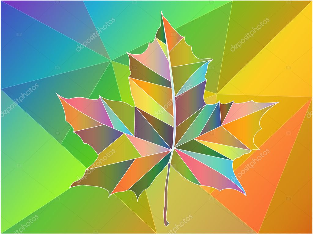 Vector multicolor maple leaf — Stock Vector © ptasha #3505125