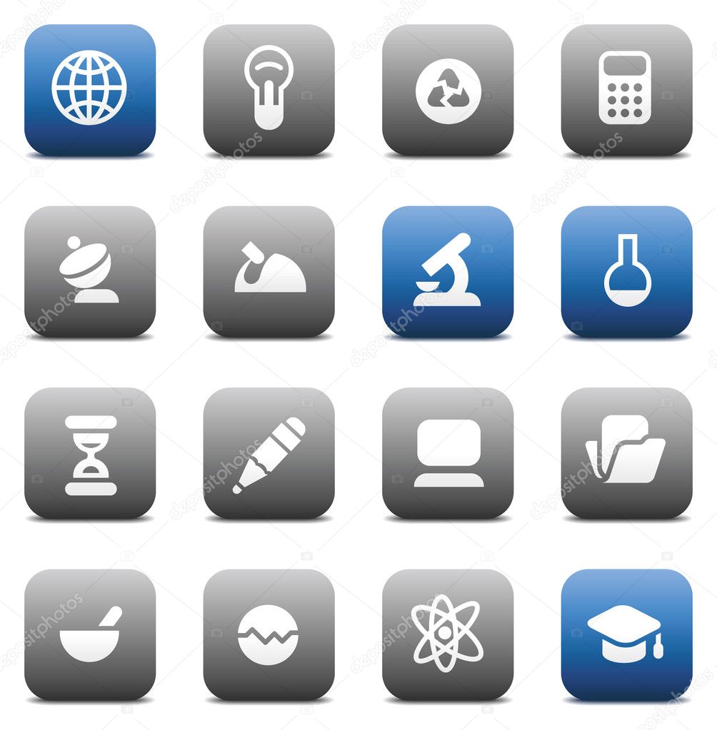 Matt buttons for science and education — Stock Vector © ildogesto #2781592