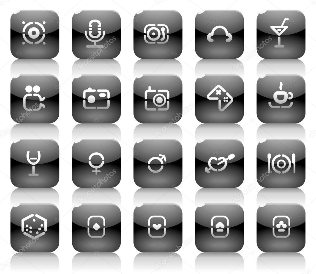 Stencil black buttons for entertainment Stock Vector Image by ...