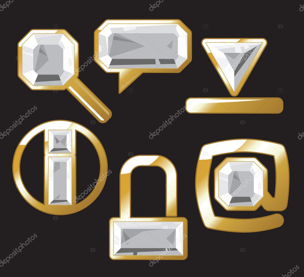 Gem icons with diamond — Stock Vector © ildogesto #2919317