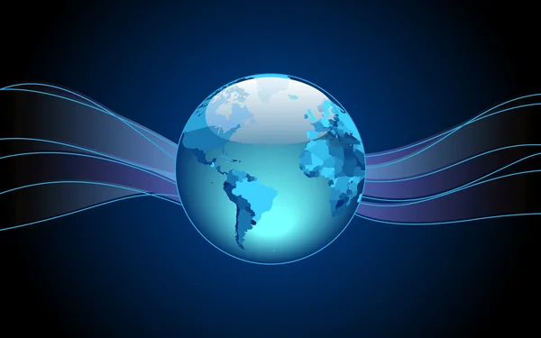 Wave background with globe Stock Vector Image by ©ildogesto #2785684