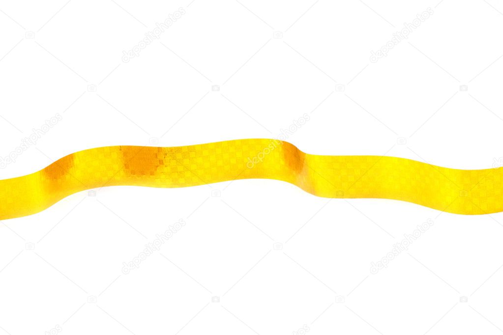 Bright yellow holiday ribbon Stock Photo by ©Telesh 3465591