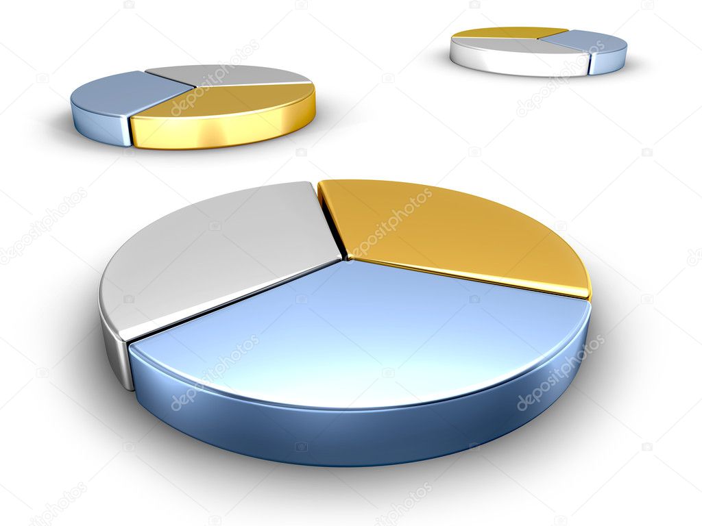 3D Metal Pie Charts Stock Photo by ©threeart 3566382