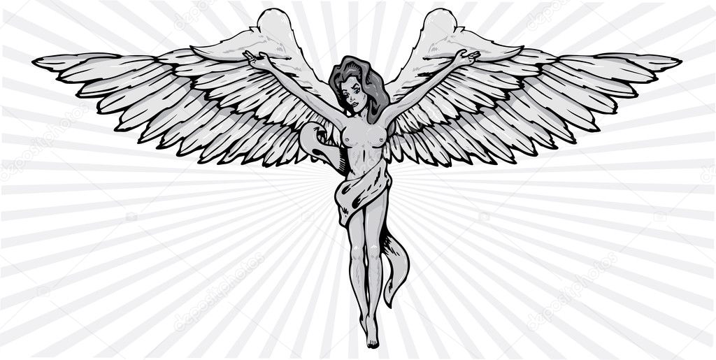 Female angel in a crucifix pose vector i Stock Vector Image by ...