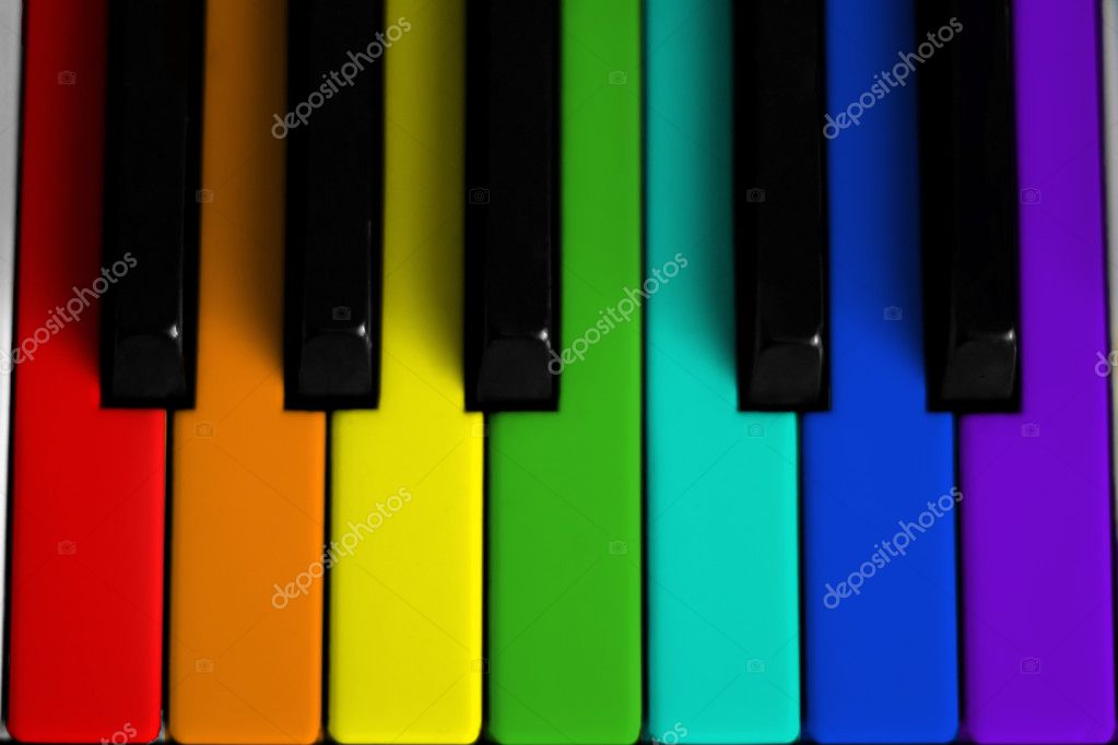 Rainbow colored piano — Stock Photo © Acoustics #2793033