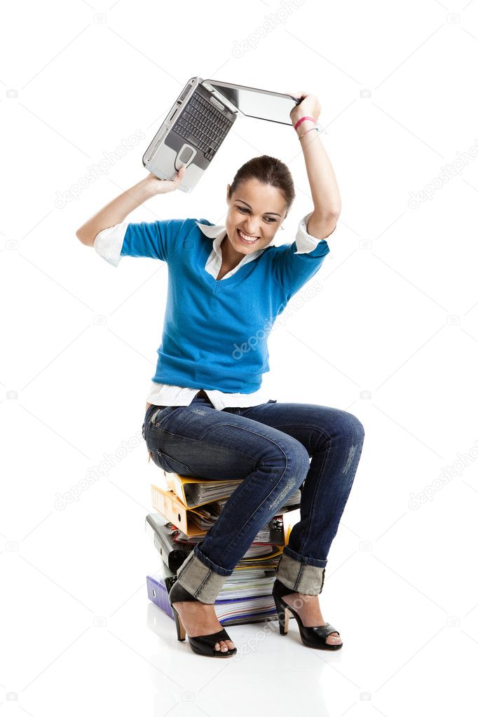 Stressed female student Stock Photo by ©ikostudio 5072249