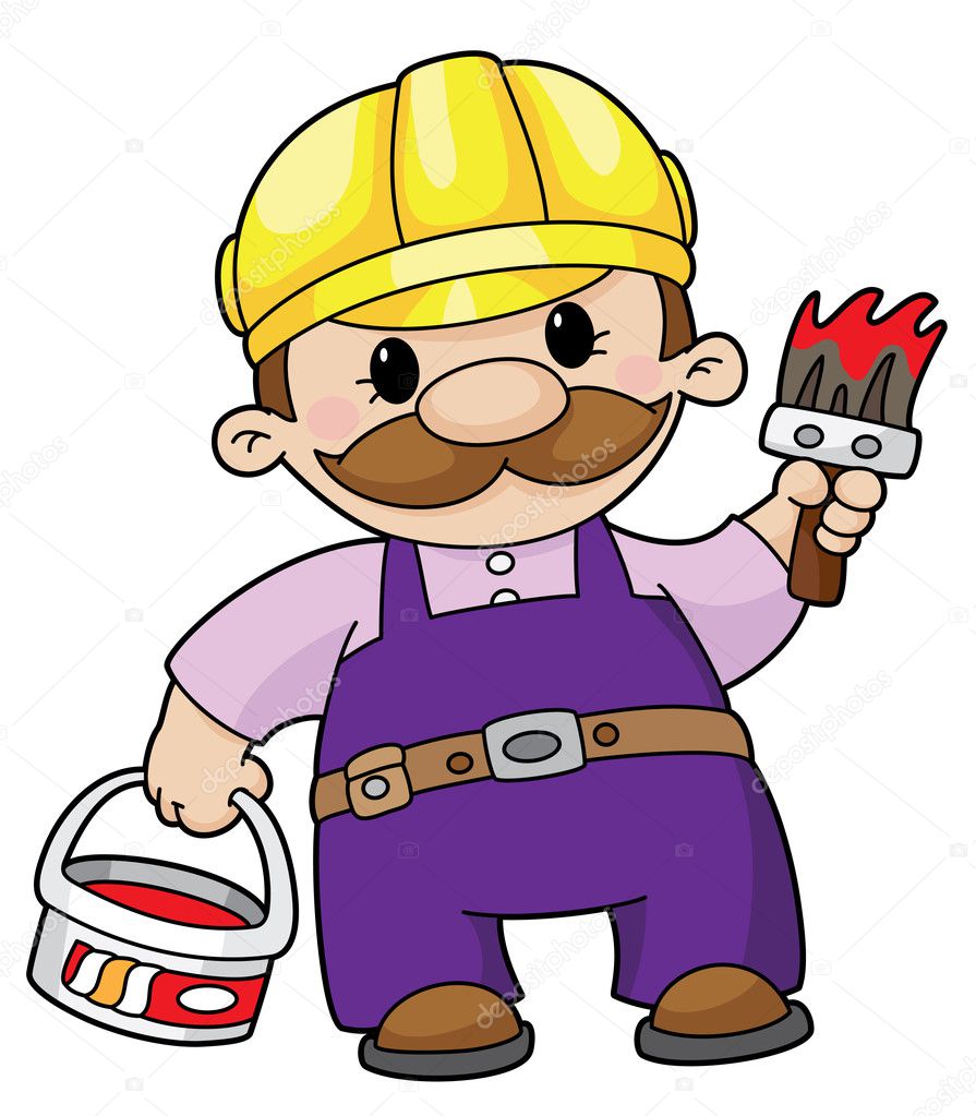 pintor de casas — Vector de stock © Polkan #3214909