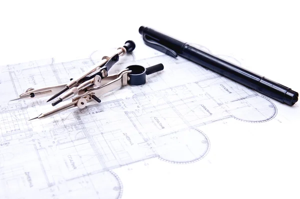 Engineering tools on technical drawing Stock Photo by ©Observer 9260432