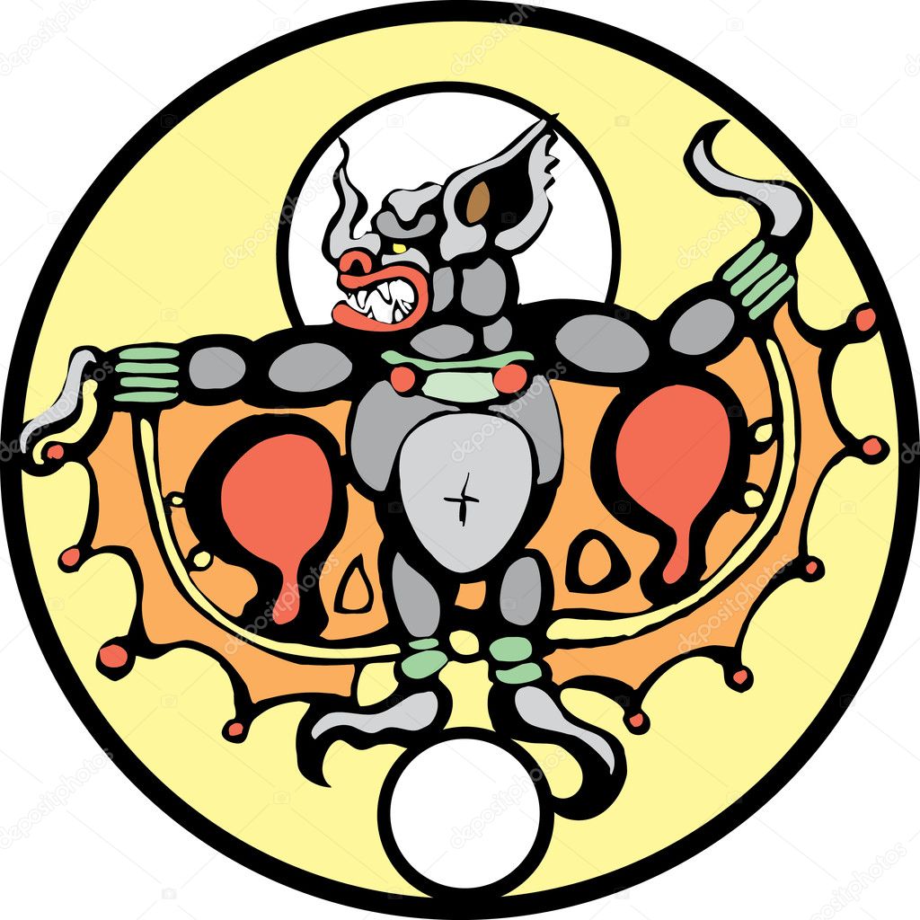 Mayan Camazotz — Stock Vector © xochicalco #2853897