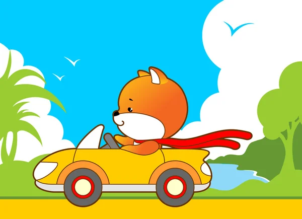 Summer time car cartoon — Stock Vector © Doom.ko #34755215