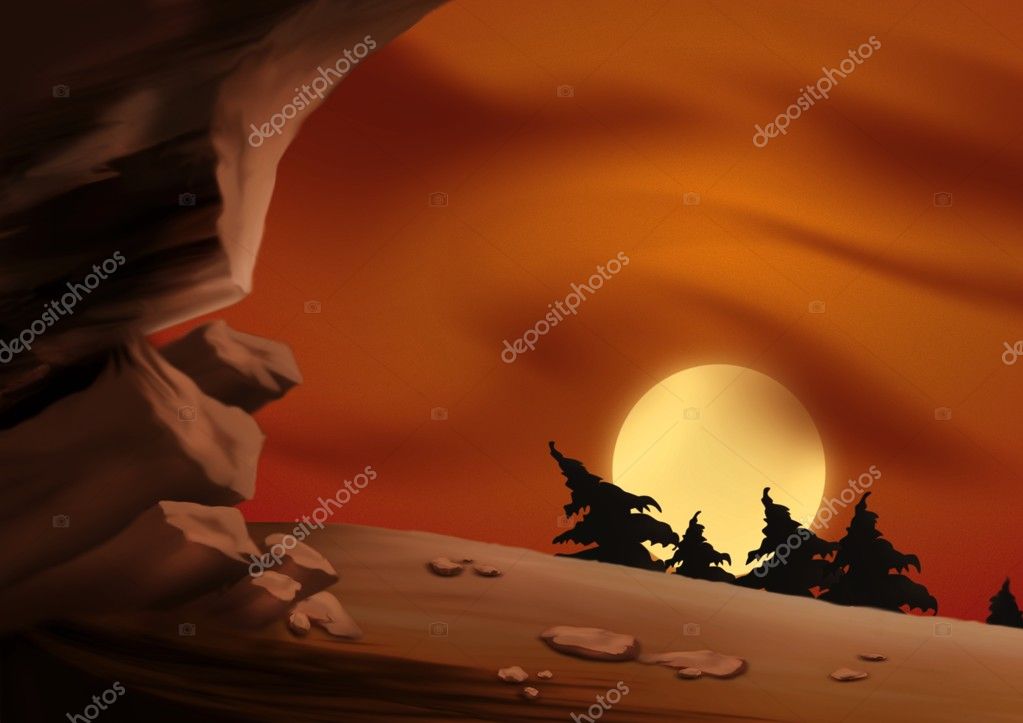 Red Sky and Cave Stock Photo by ©dero2010 2869728