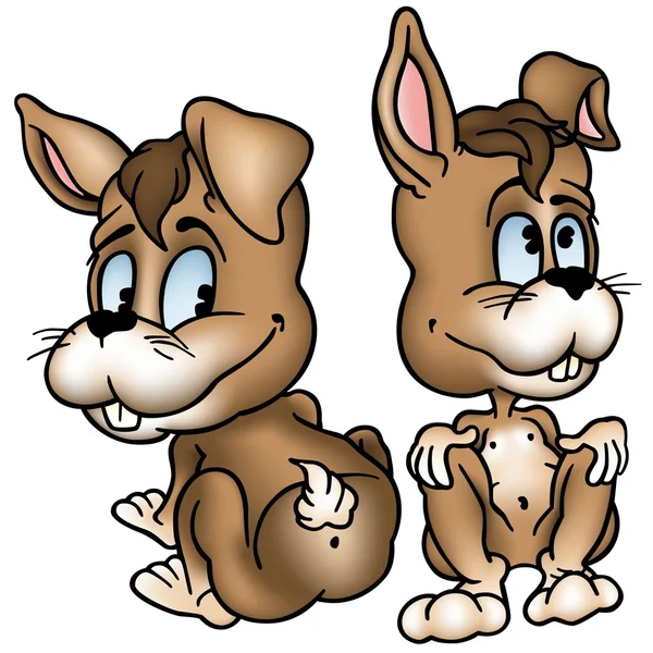 Two rabbits Vector Art Stock Images | Depositphotos
