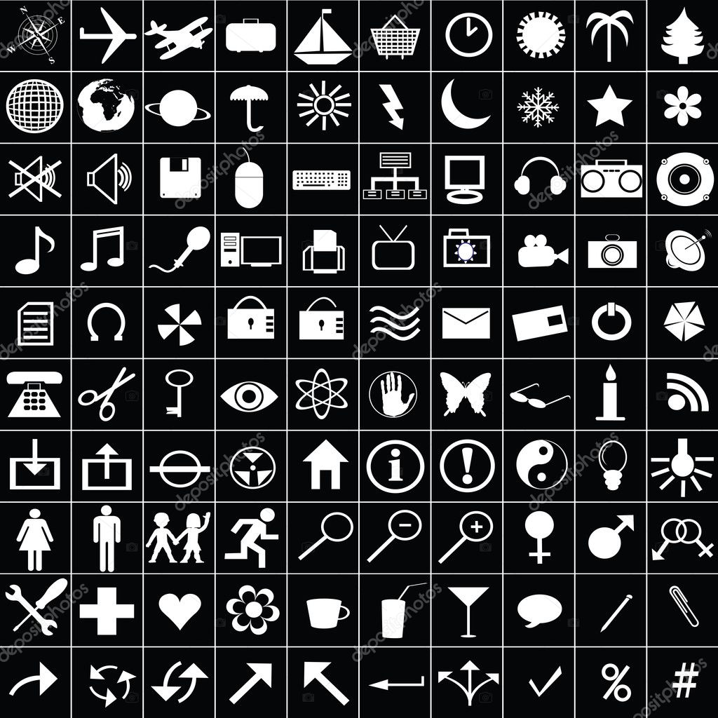 100 white icons for web aplications Stock Photo by ©hibrida13 2845789