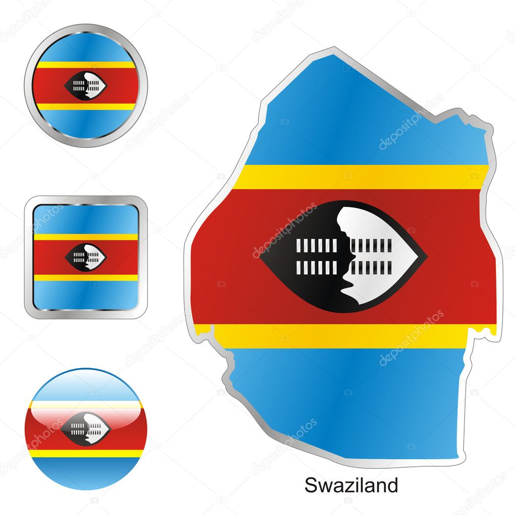 Swaziland in map and web buttons shapes Stock Vector Image by ...