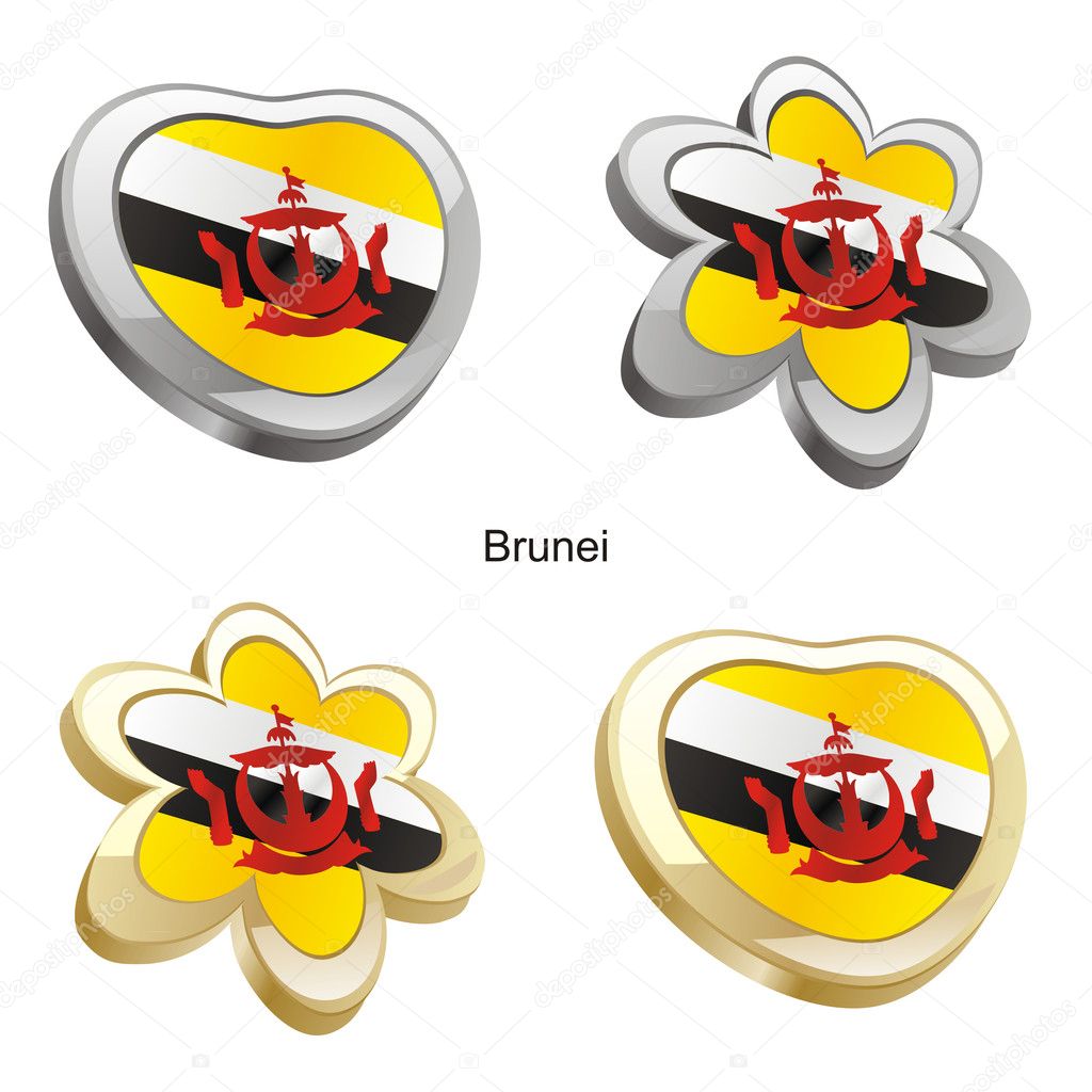 Brunei flag in heart and flower shape — Stock Vector © pilgrimartworks ...