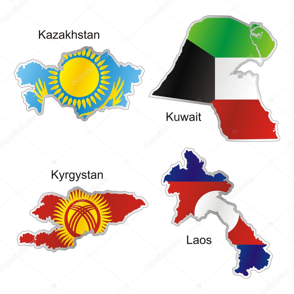 Isolated international flag in map shape Stock Vector Image by ...