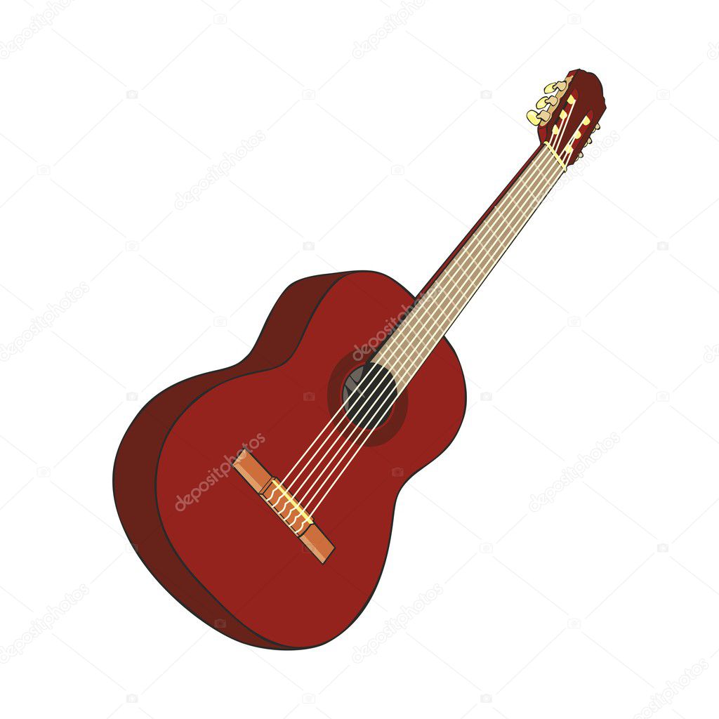 Illustration of classic guitar — Stock Vector © pilgrimartworks #3869524