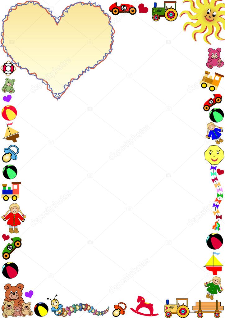 Toys border ⬇ Vector Image by © photovectorino | Vector Stock 3057682