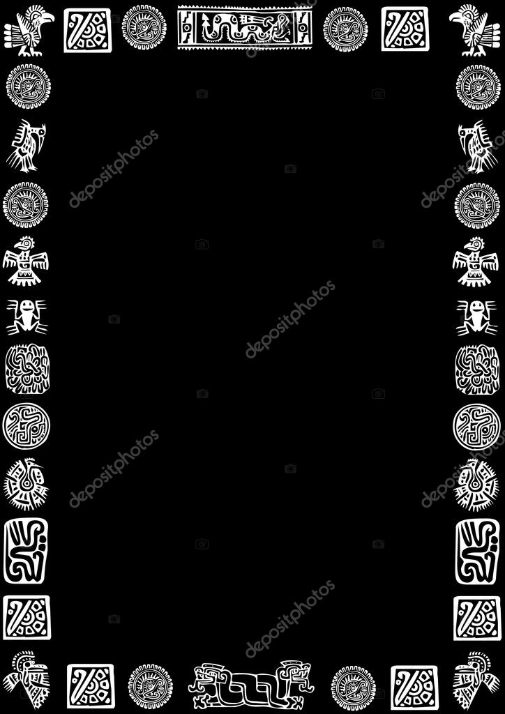 Latar belakang hitam dengan tanda-tanda Meksiko putih Vektor Stok oleh ...
