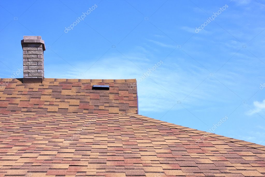 House roof covered with a bitumen tile — Stock Photo © andreyfotograf ...