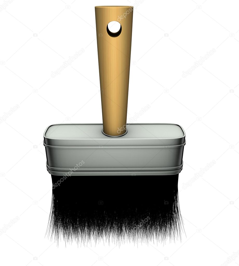 3d render of paint brush over white — Stock Photo © johnjohnson #3735285