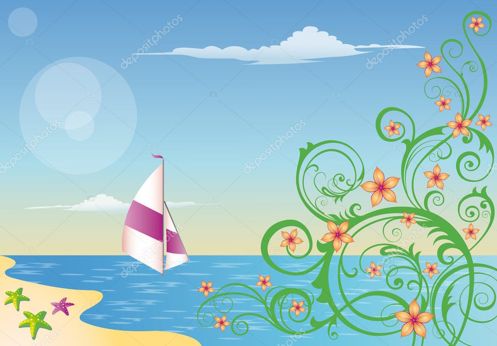 Summer card with floral pattern , vector Stock Vector Image by ©CaroDi ...