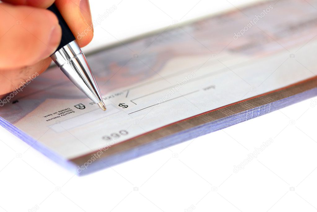 Writing a check — Stock Photo © elenathewise #4948096