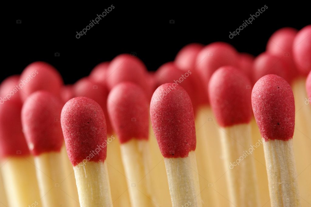 Red matchsticks on black background Stock Photo by ©Kobyakov 3089494