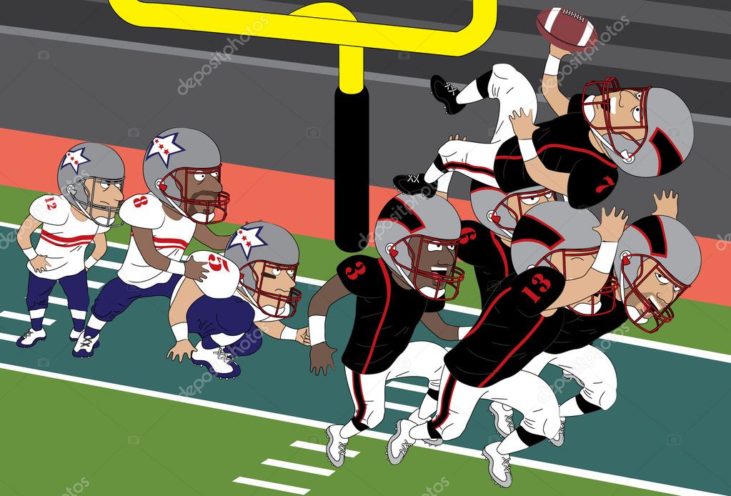 Football Touchdown — Stock Vector © 168stock #3163102