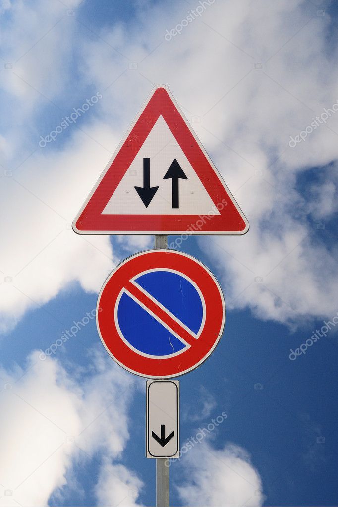 Two ways road and no parking — Stock Photo © diebarbieri #3239626 Two ways road and no parking — Stock Photo © diebarbieri #3239626