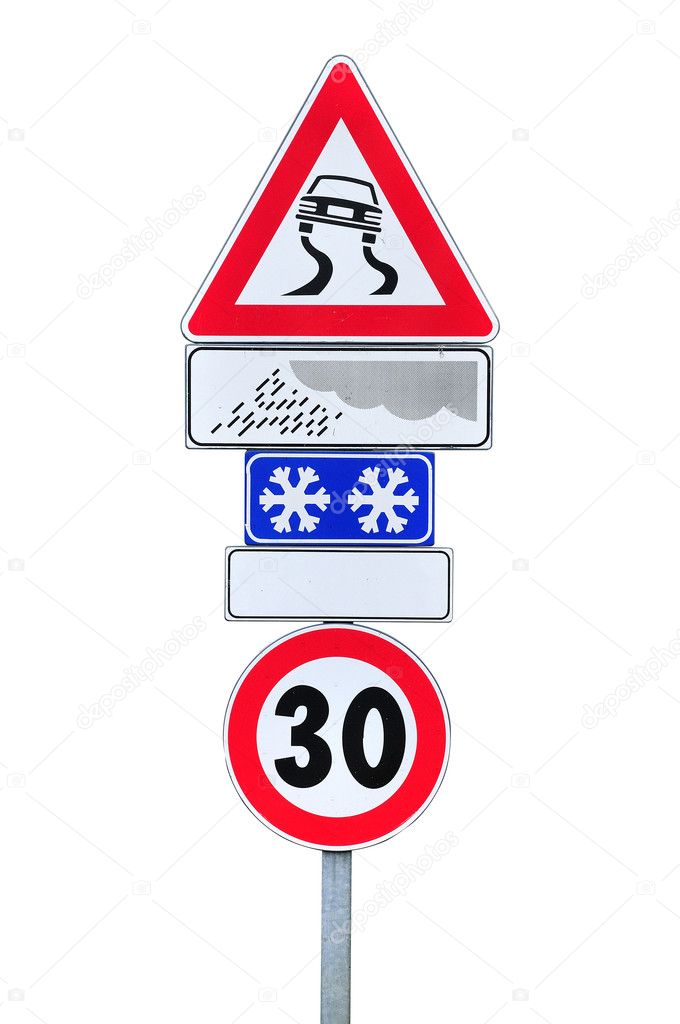 Slippery when wet and speed limit — Stock Photo © diebarbieri #3239722