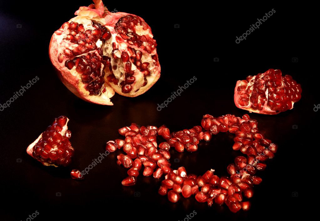 La granada sabrosa se ve como el corazón 2023