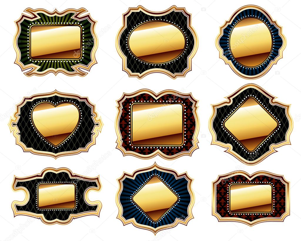 Set of golden frames Stock Vector Image by ©kjolak #3777524