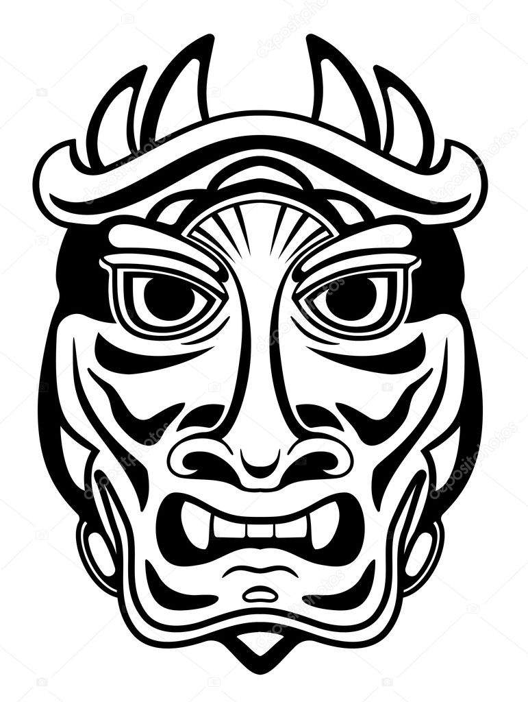 Ancient mask Stock Vector Image by ©Seamartini #3386634