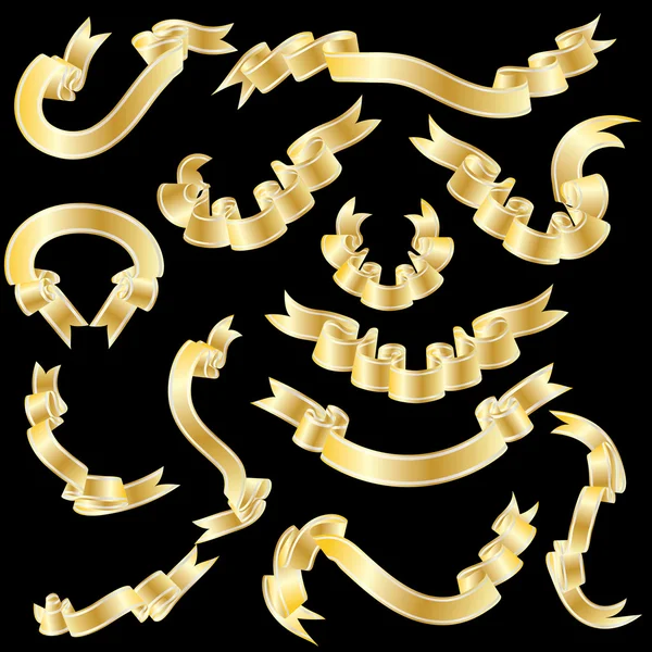 Gold ribbons banners, Royalty-free Gold ribbons banners Vector Images ...