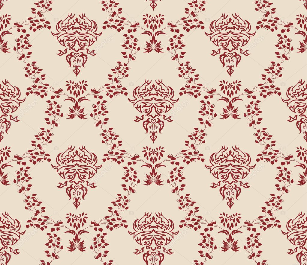 Seamless damask pattern Stock Vector Image by ©angelp #3910023