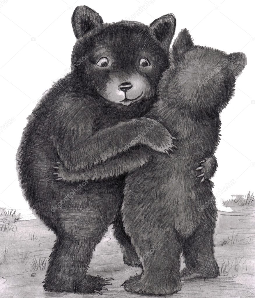 Bear Hug. Two bears hugging out in nature Stock Photo by ©serenethos ...