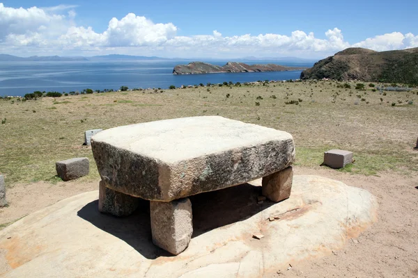 Inca's sacrifice table on Island of the Sun, Bolivia ⬇ Stock Photo ...