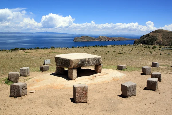 Inca's sacrifice table on Island of the Sun, Bolivia ⬇ Stock Photo ...