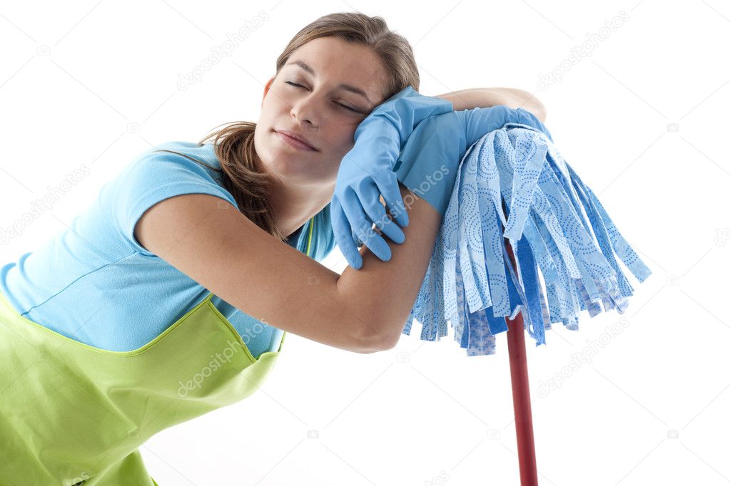 Tired Woman Doing the Cleaning Stock Photo by ©stefanolunardi 4308385