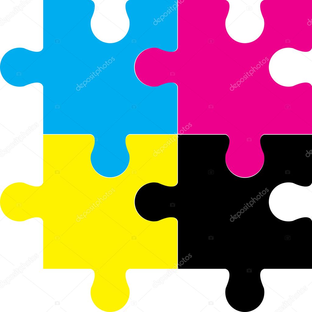 Cmyk puzzle — Stock Vector © AlexCiopata #3710532