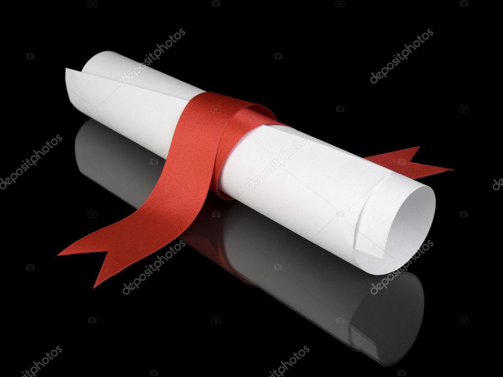 Diploma with red ribbon Stock Photo by ©antonprado 3884771