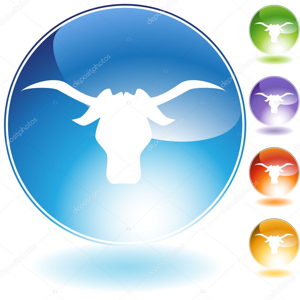 Steer Crystal Icon Stock Vector Image by ©cteconsulting #3991025